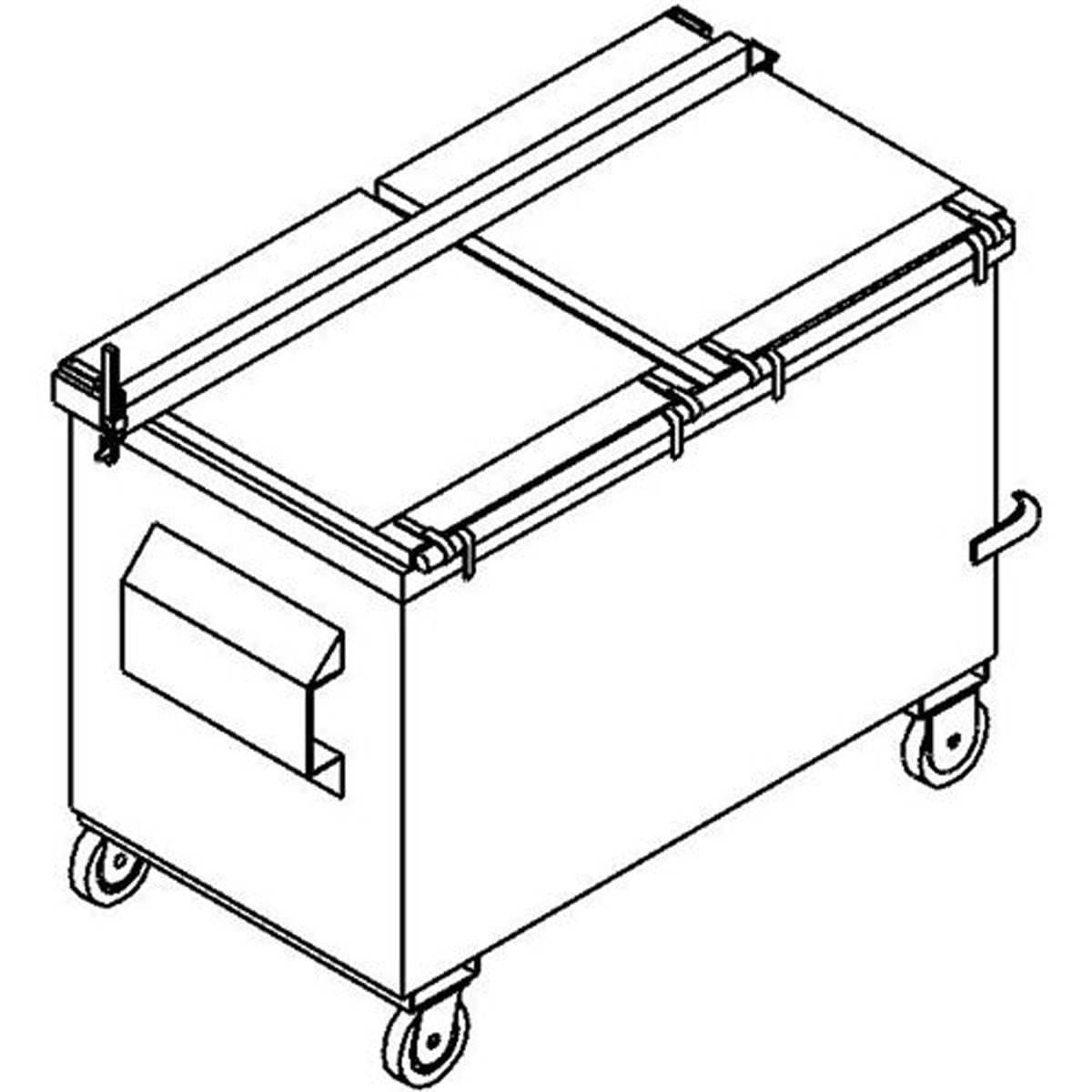 Receiver Lid Hold Down Bar for any Trash Compactor Receiver Bin - Chute Dr